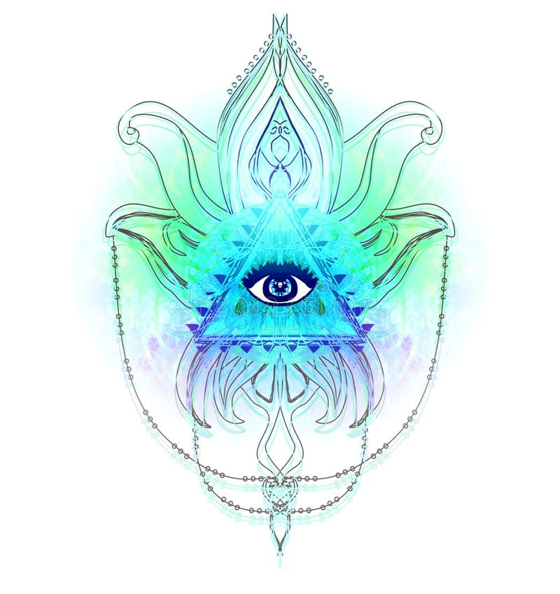 All Seeing Eye Inside Triangle Pyramid Stock Illustration ...