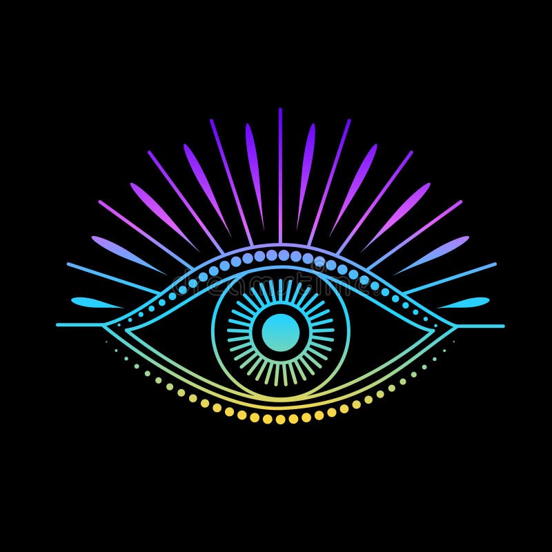 All Seeing Eye in Linear Style with Gradient Colours Stock Vector ...