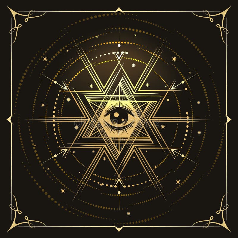 All Seeing Eye Masonic Symbol Esoteric Illustration Stock Vector ...