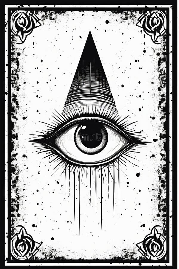 All-seeing Eye, in the Middle of Stormy and Turbulent Sky Stock ...