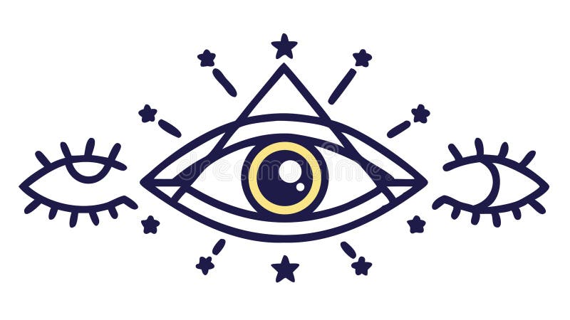 All-Seeing Eye with Multiple Eyes Icon, Vector Design Generative AI ...