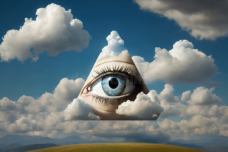 All-seeing Eye, Placed Against the Backdrop of Bright Blue Sky and ...