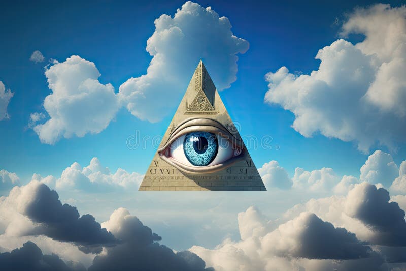 All-seeing Eye, Placed Against the Backdrop of Bright Blue Sky and ...