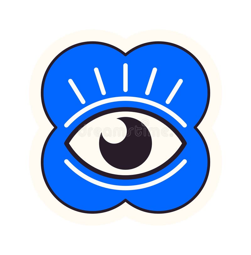 All-seeing Eye Pop Art Sticker Stock Illustration - Illustration of ...