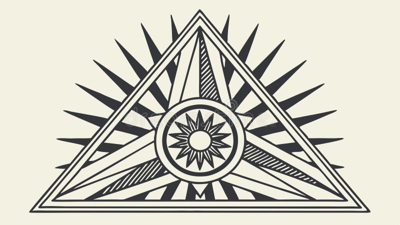 All-Seeing Eye Pyramid Symbol with Rays of Wisdom, Esoteric Icon ...