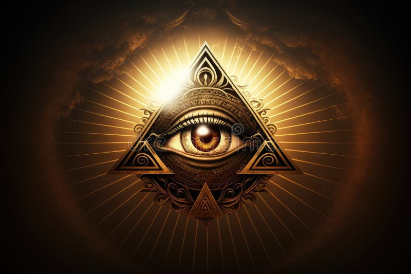 All-seeing Eye with Rays of Sun Shining Down on it, Symbolizing ...