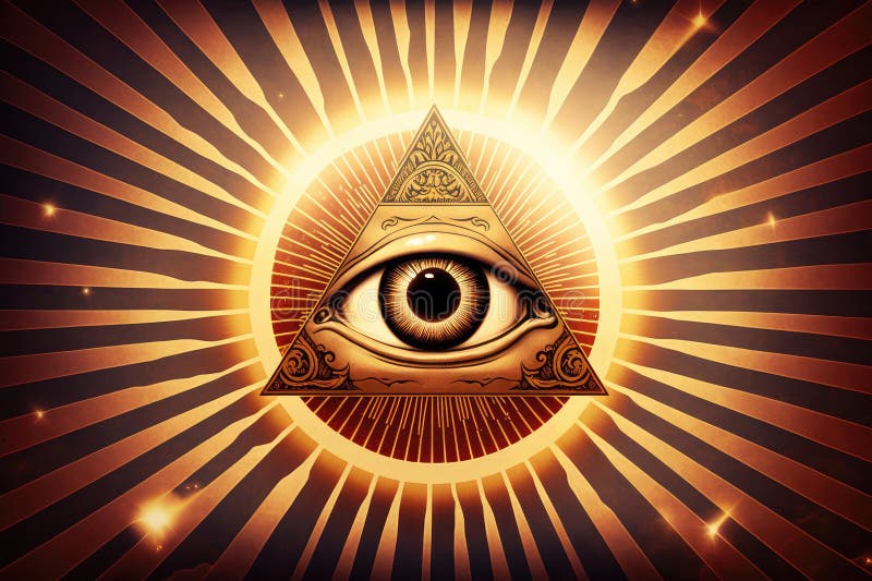 All-seeing Eye with Rays of Sun Shining Down on it, Symbolizing ...