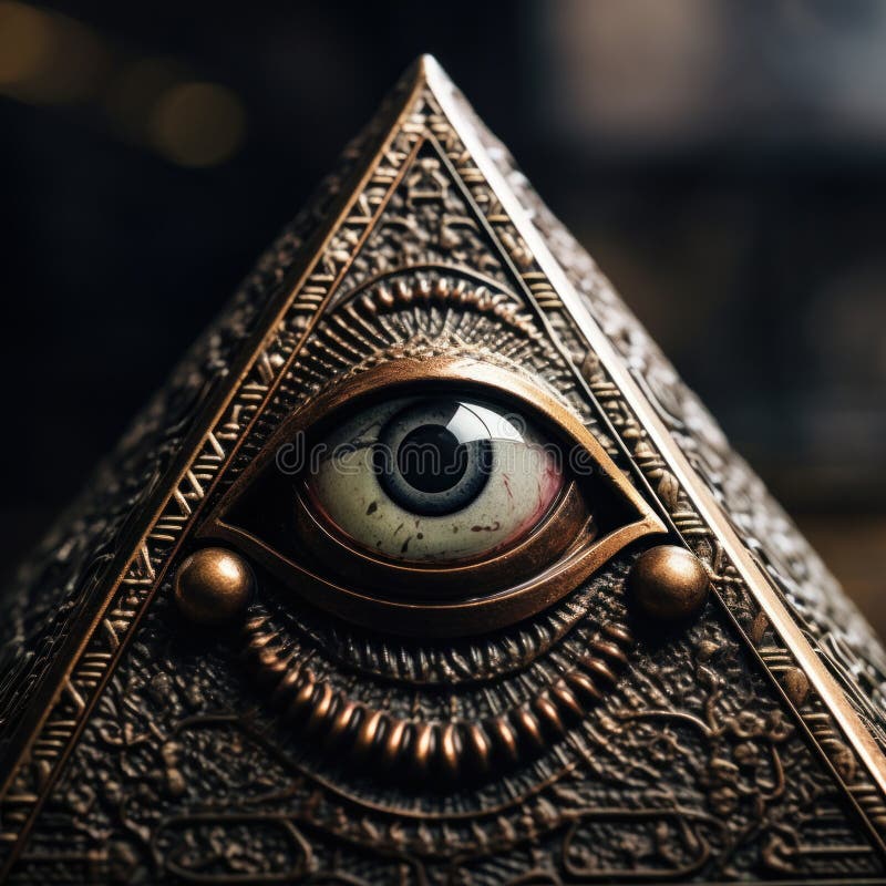An All Seeing Eye is Seen in the Pyramid, AI Stock Image - Image of ...