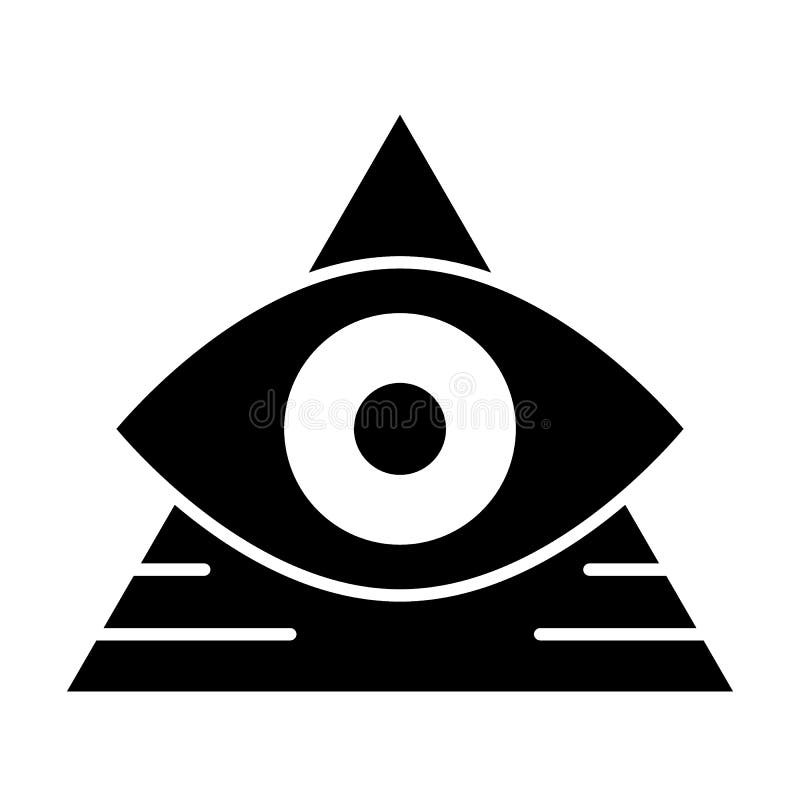 All Seeing Eye Solid Icon. Pyramid with Eye Vector Illustration ...