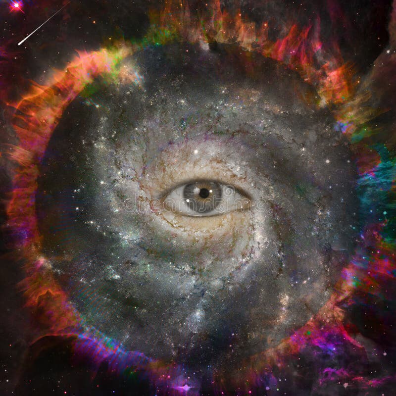 All seeing eye in space stock photo. Image of fantasy - 278105738