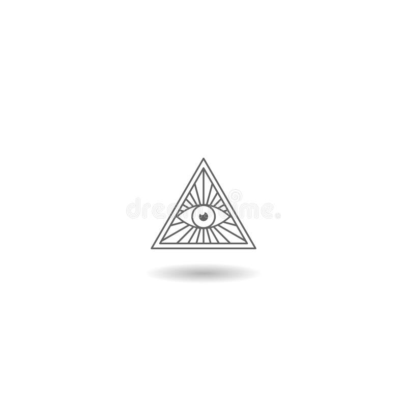 All Seeing Eye Symbol Icon with Shadow Stock Vector - Illustration of ...