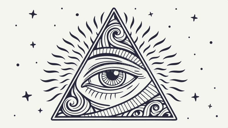 All,seeing Eye Symbol, Illuminati Sign, Mystical Icon and Esoteric ...
