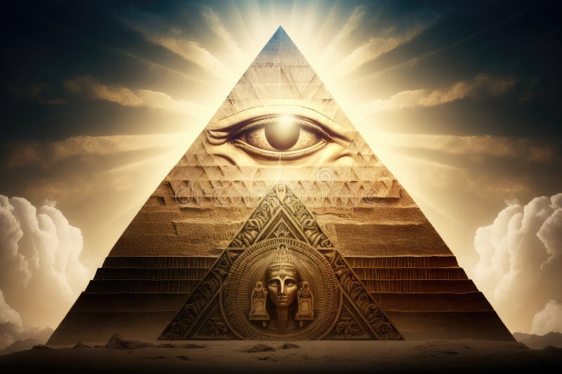 All-seeing Eye on Top of the Pyramid, Surrounded by Rays of Sunlight ...