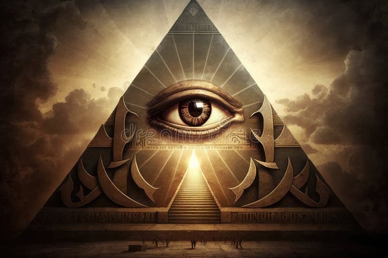 All-seeing Eye on Top of the Pyramid, Surrounded by Rays of Sunlight ...