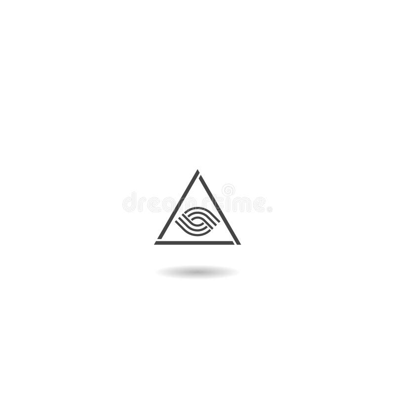 All-seeing Eye in Triangle Icon with Shadow Stock Vector - Illustration ...