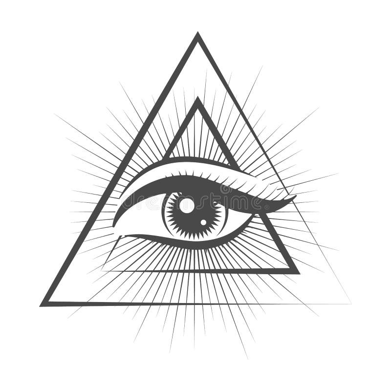 All Seeing Eye in Triangle Masonic Symbol Emblem Stock Illustration ...