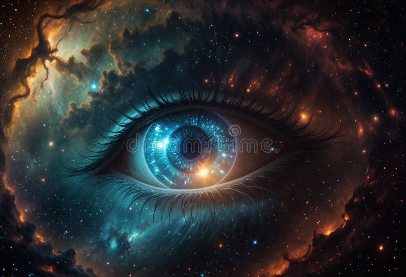 The All Seeing Eye of the Universe - Generated by Ai Stock Illustration ...