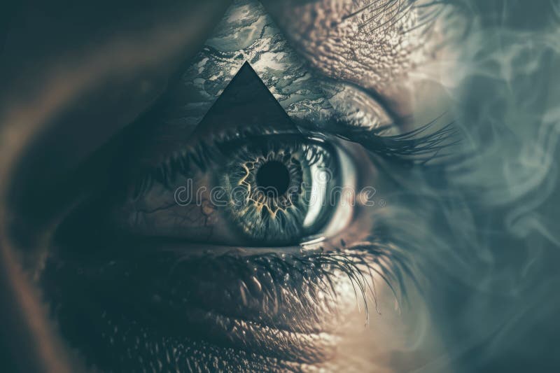 All-seeing God S Eye of Providence. Triangle in Human Eye Stock ...