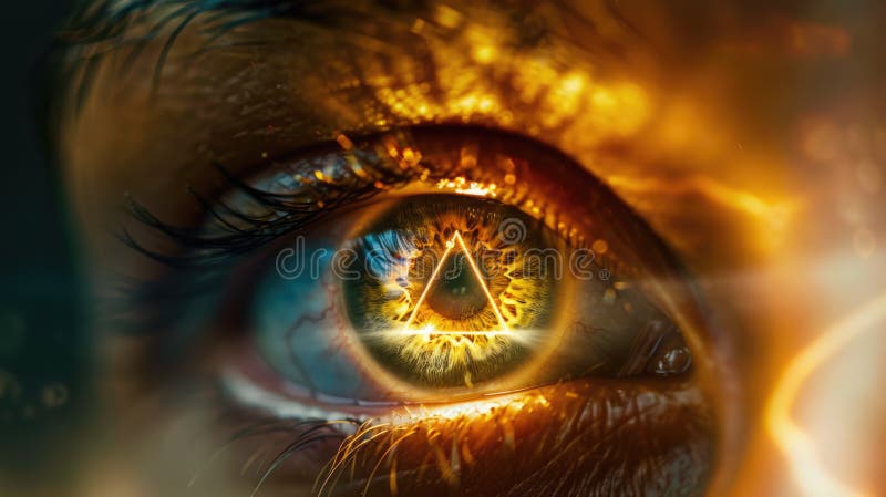 All-seeing God S Eye of Providence. Triangle in Human Eye Stock ...