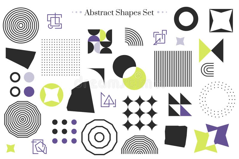 Set of Techno Shapes. Collection of Abstract Geometric Shapes Stock ...