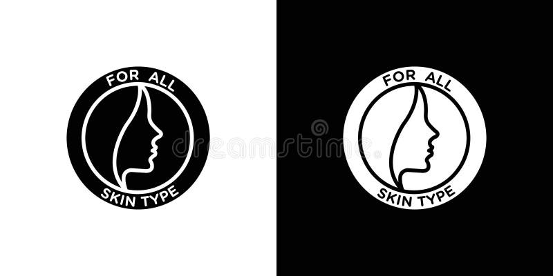 For All Skin Types Icon Isolated Flat Vector in Outline Stock ...