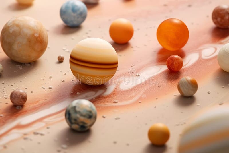All Sorts of Planets Natural Colors Minimalist Stock Illustration ...