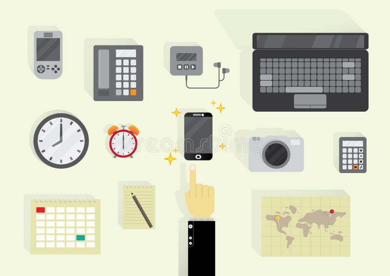 All technology in one stock illustration. Illustration of phone - 45522103