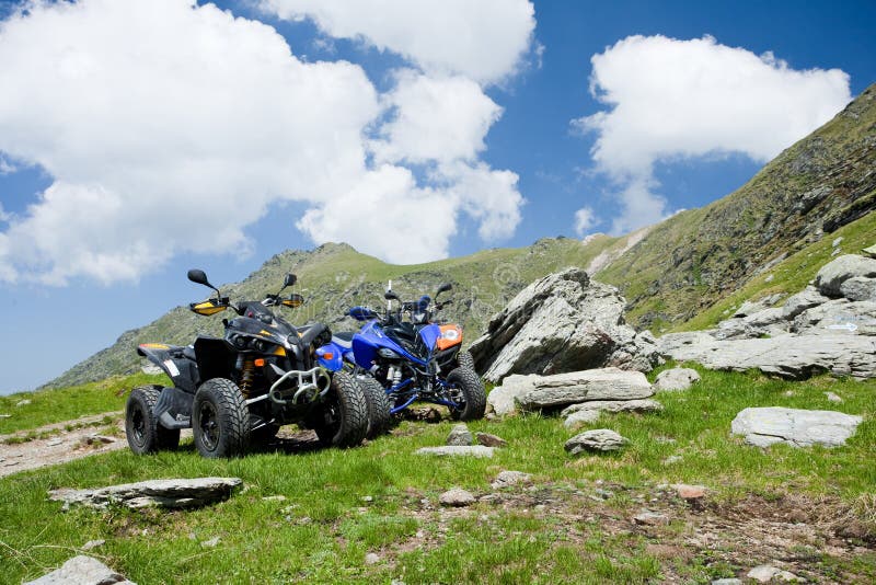 All Terrain Vehicles Offroad on Mountain Stock Photo - Image of ...