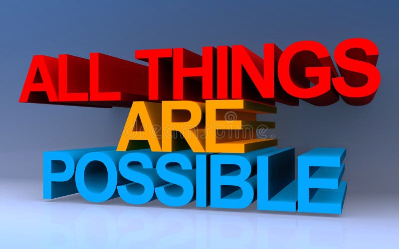 All Things are Possible on Blue Stock Illustration - Illustration of ...