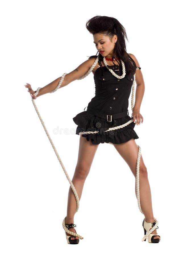 All Tied Up stock image. Image of latina, ethnic, brunette - 15775659