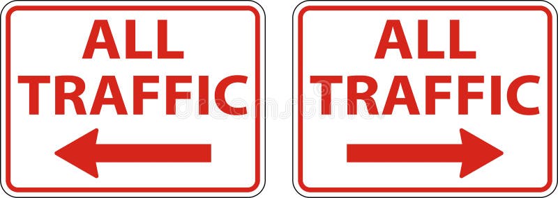 All Traffic Left Arrow Right Arrow Sign on White Background Stock ...