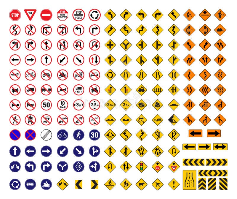 All traffic signs stock vector. Image of direction, safety - 66144673