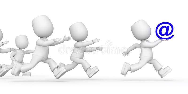 Orange Head Man Delivering Email Stock Illustration - Illustration of ...