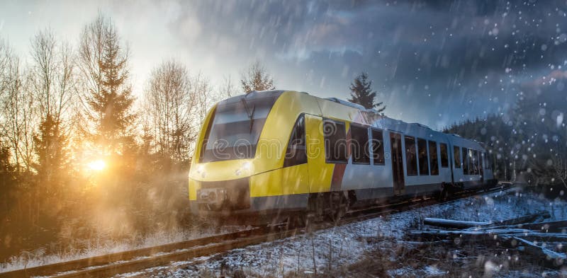 All weather train concept stock photo. Image of snow - 85077434