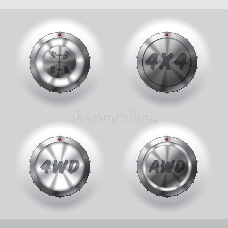 All Wheel Drive Activation Buttons Stock Vector - Illustration of ...