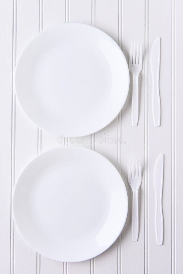White Place Setting (with Clipping Path) Stock Photo - Image of ...