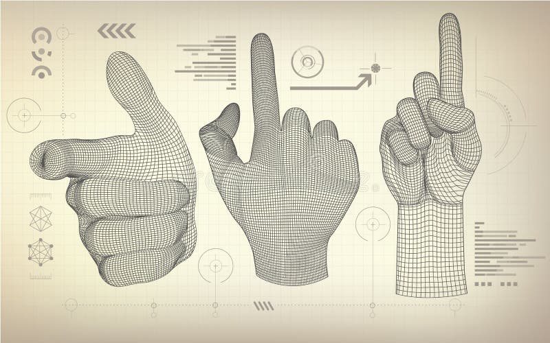 All wireframe hand stock vector. Illustration of hand - 100038498