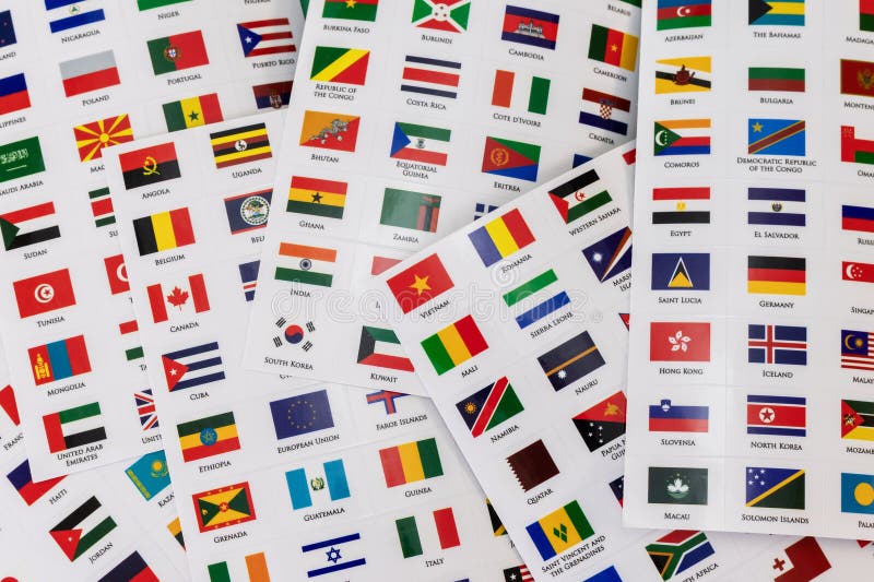 All World Countries National Flags Background Stock Photo - Image of ...