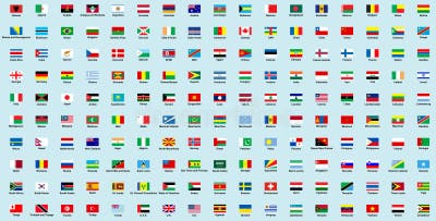 All World Flags - Vector Set of Rectangular Icons. Flags of All ...