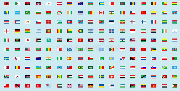 All World Flags - Vector Set of Rectangular Icons. Flags of All ...