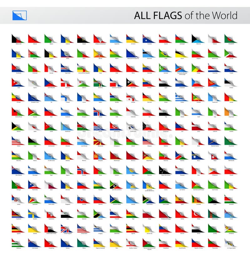 All World Paper Corner Vector Flags - Collection Stock Illustration ...