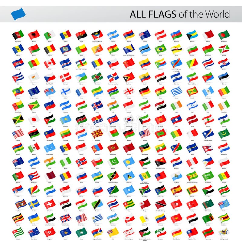 All World Waving Vector Flags - Collection Stock Illustration ...
