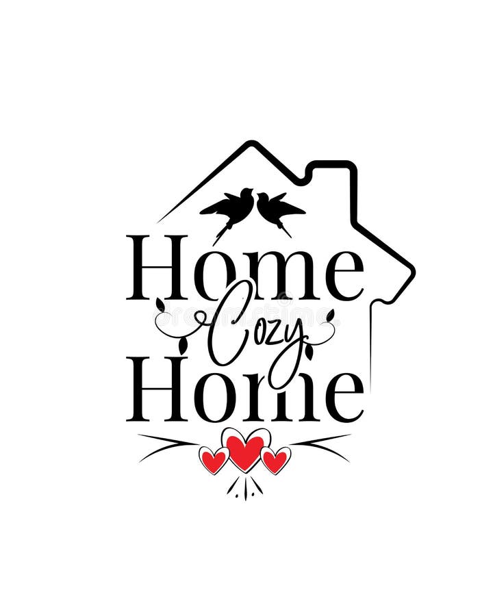 Home cozy home, vector stock vector. Illustration of sign - 217227494
