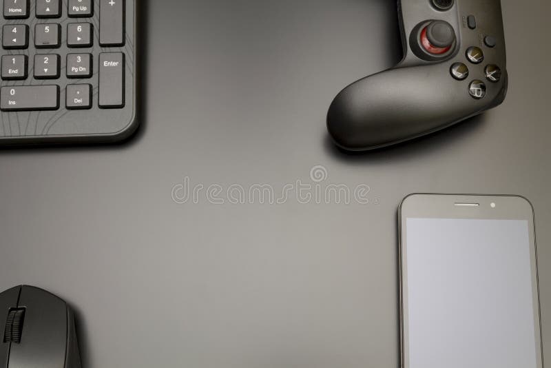 Tech stuff on a desk stock image. Image of mobile, background - 110185275