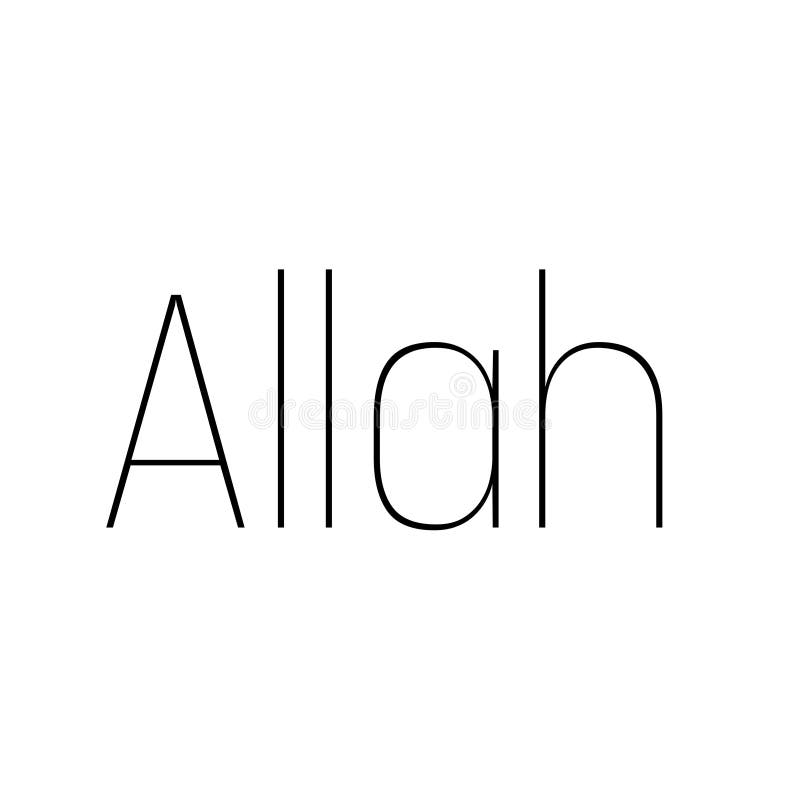 Allah Letter Isolated on White Background and Wallpaper Stock ...