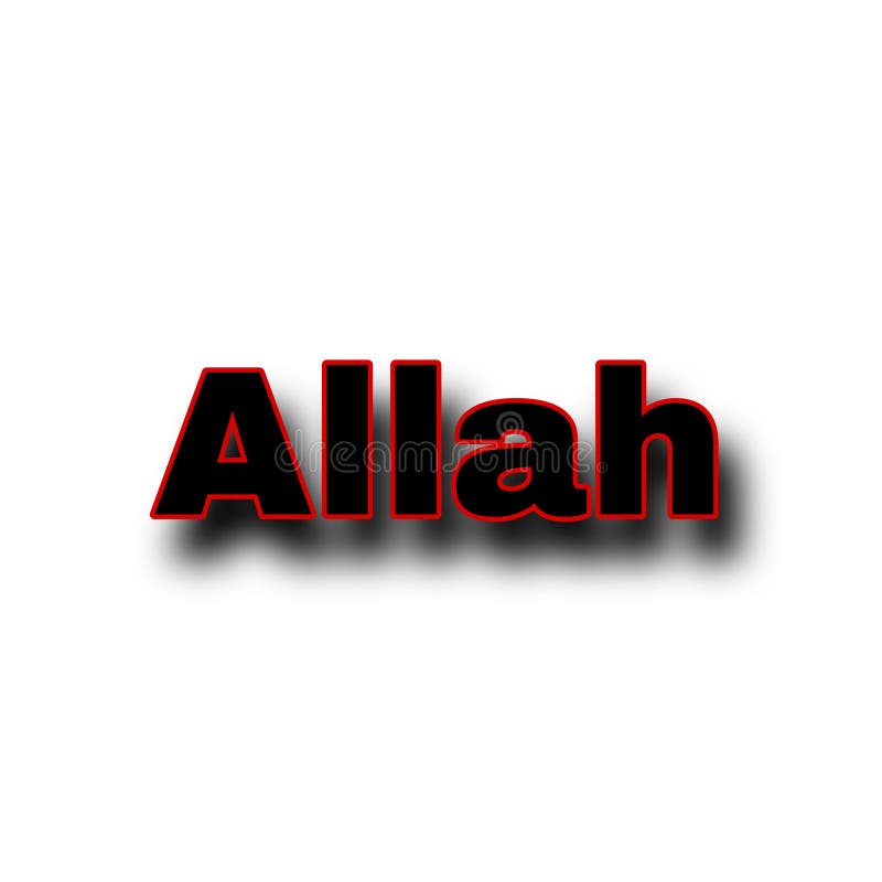 Allah Letter Isolated on White Background and Wallpaper Stock ...
