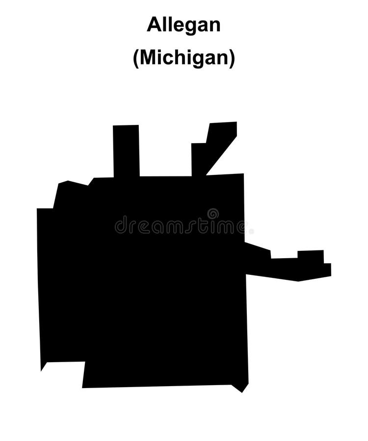 Allegan outline map stock vector. Illustration of vector - 387408331