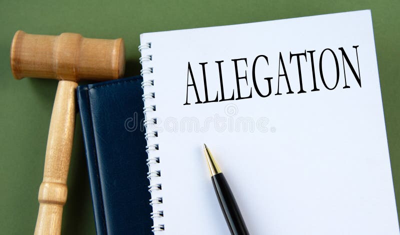 ALLEGATION - Word on a White Sheet with a Judge S Gavel Stock Image ...