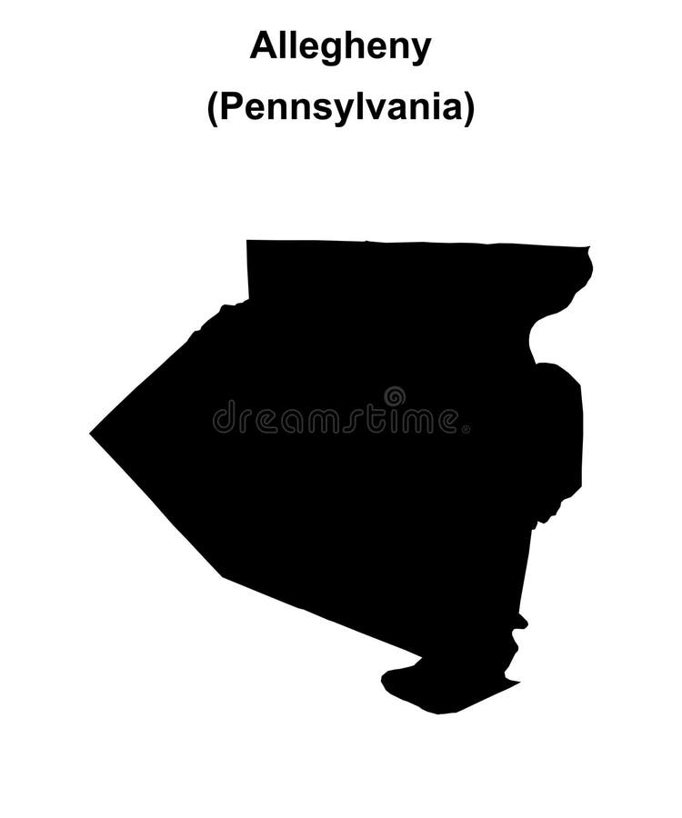 Allegheny outline map stock illustration. Illustration of outline ...