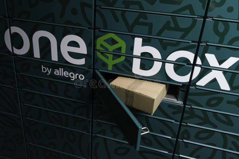 Allegro ONE Box Locker at Night Stock Image - Image of automated ...